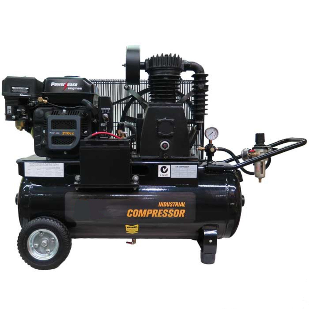 Industrial Powerease 442-70 Petrol Powered Air Compressor